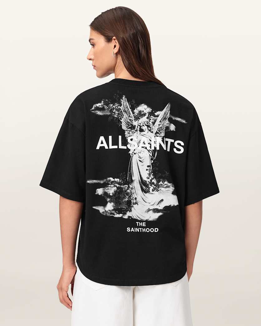 Guardian Amelie Oversized T-Shirt Black | ALLSAINTS US